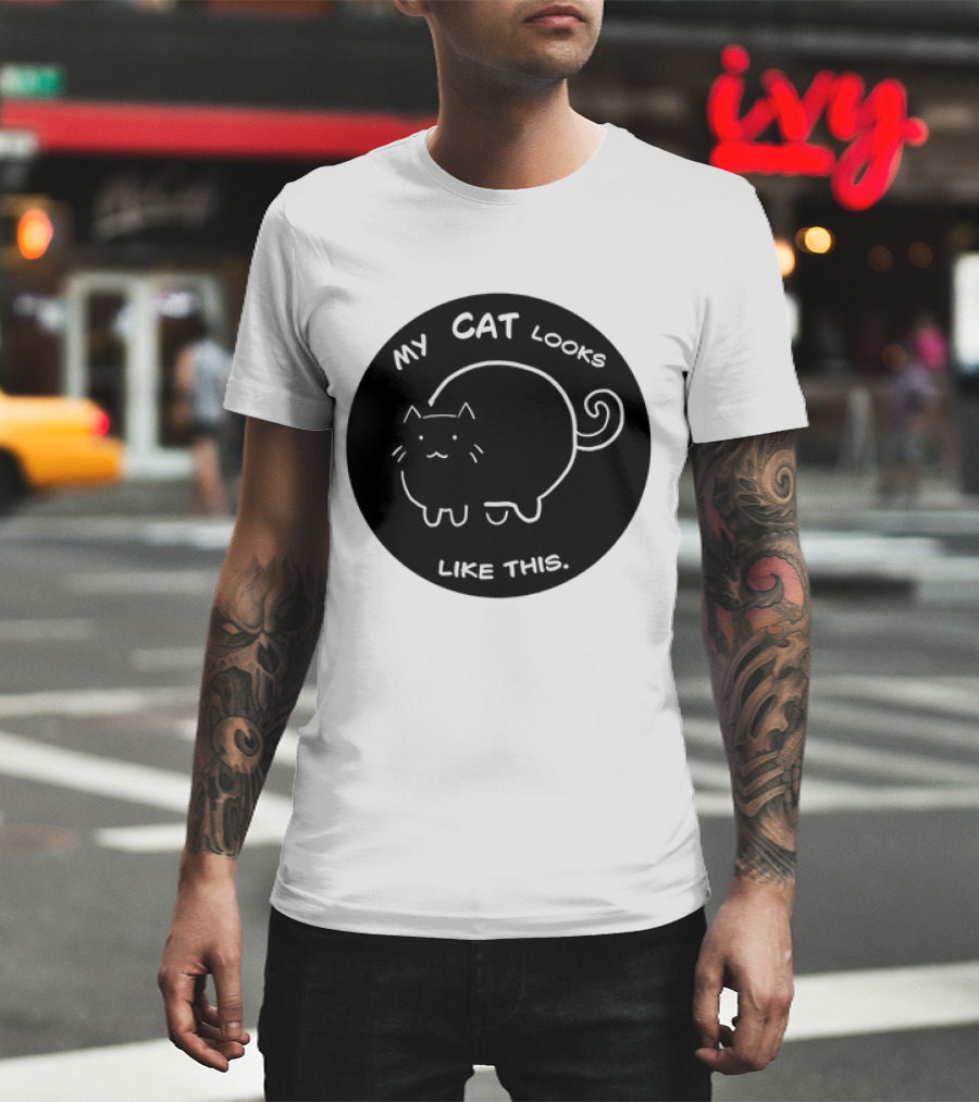 My Cat Looks Like This Adorable Cartoon Kitty Drawing T-Shirt