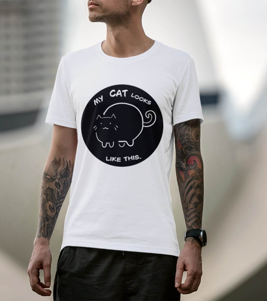 My Cat Looks Like This Adorable Cartoon Kitty Drawing T-Shirt