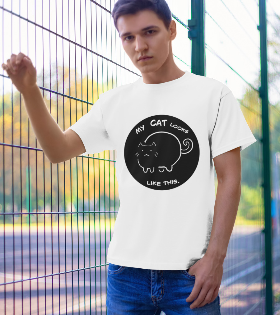 My Cat Looks Like This Adorable Cartoon Kitty Drawing T-Shirt