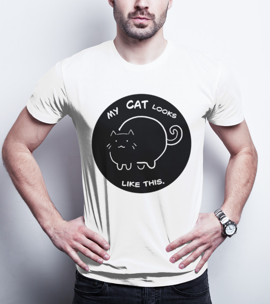 My Cat Looks Like This Adorable Cartoon Kitty Drawing T-Shirt