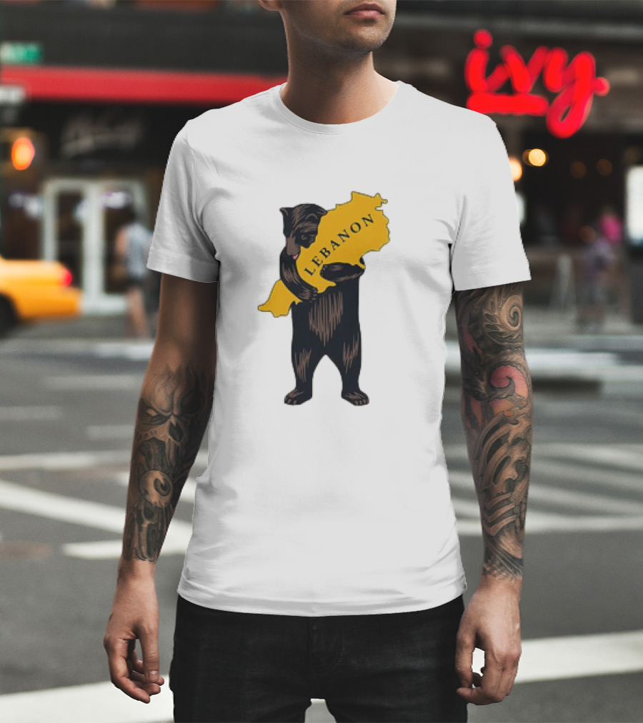 Bear Hugging Lebanon Map T-Shirt