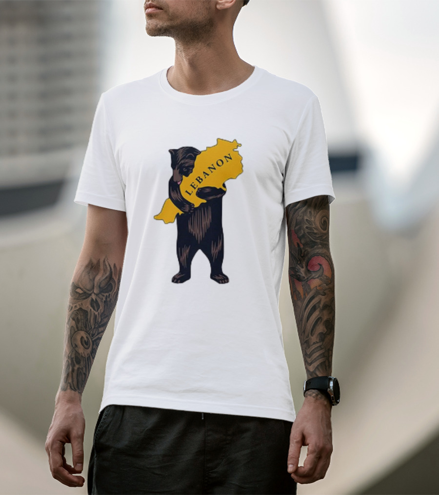 Bear Hugging Lebanon Map T-Shirt