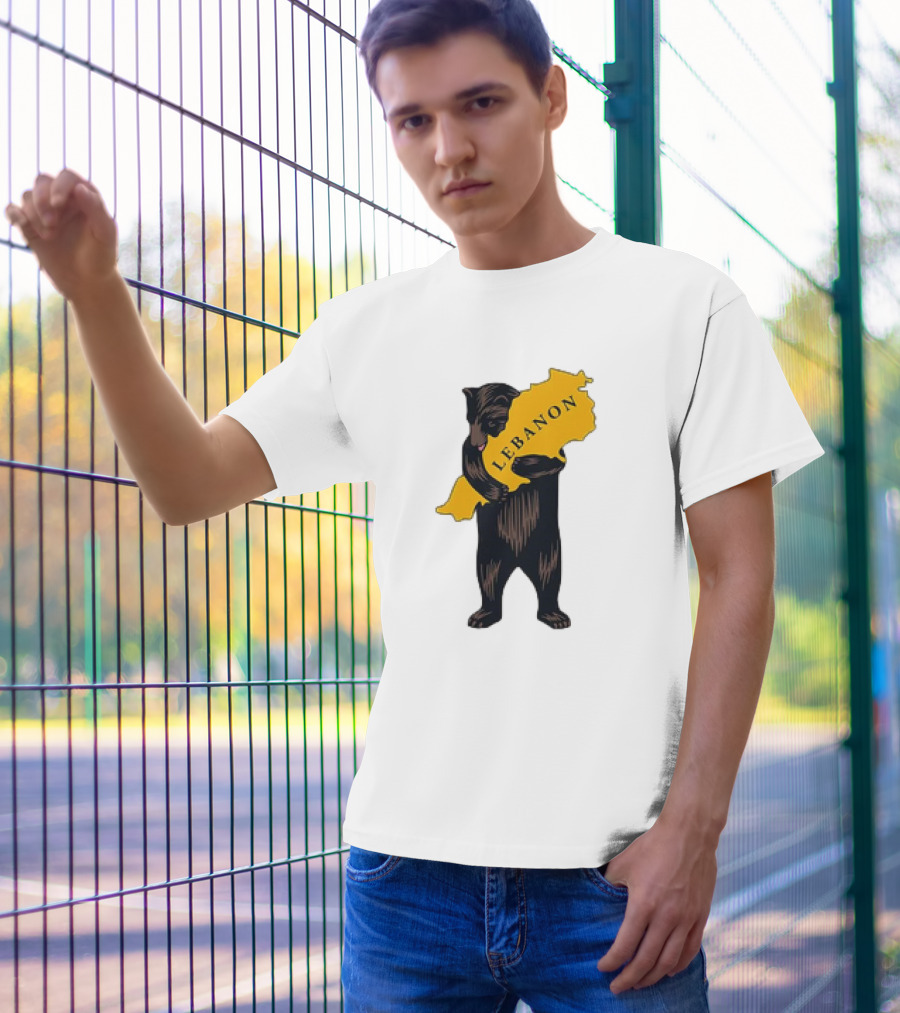 Bear Hugging Lebanon Map T-Shirt