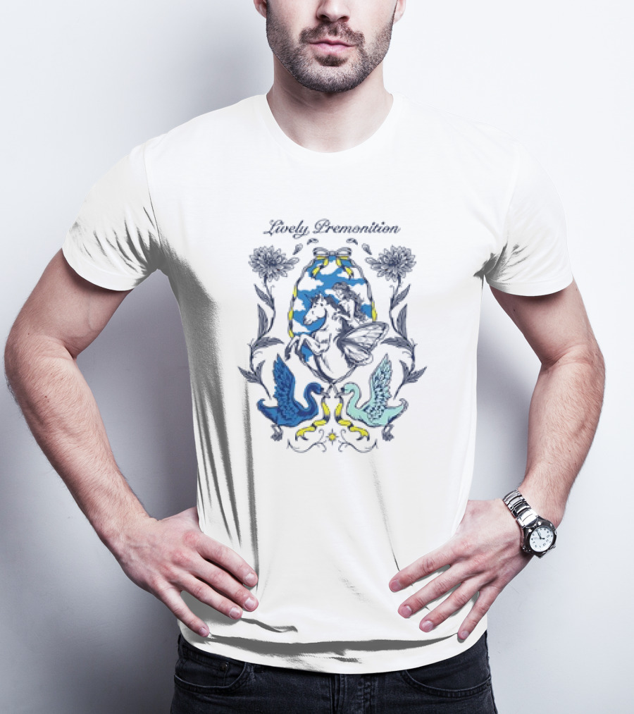 Lively Premonition Unicorn Fairy With Floral Swans T-Shirt