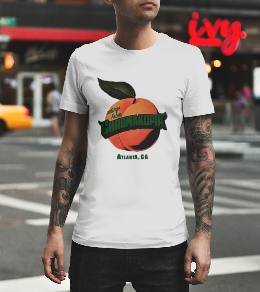 Greetings From Chromakopia Atlanta GA Peach T-Shirt