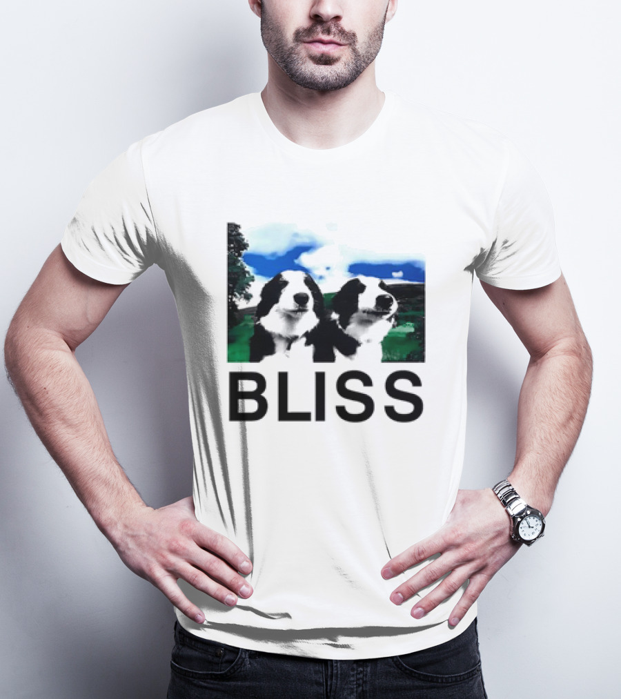 BLISS Henry Dog Meme Two Dogs Green Landscape T-Shirt