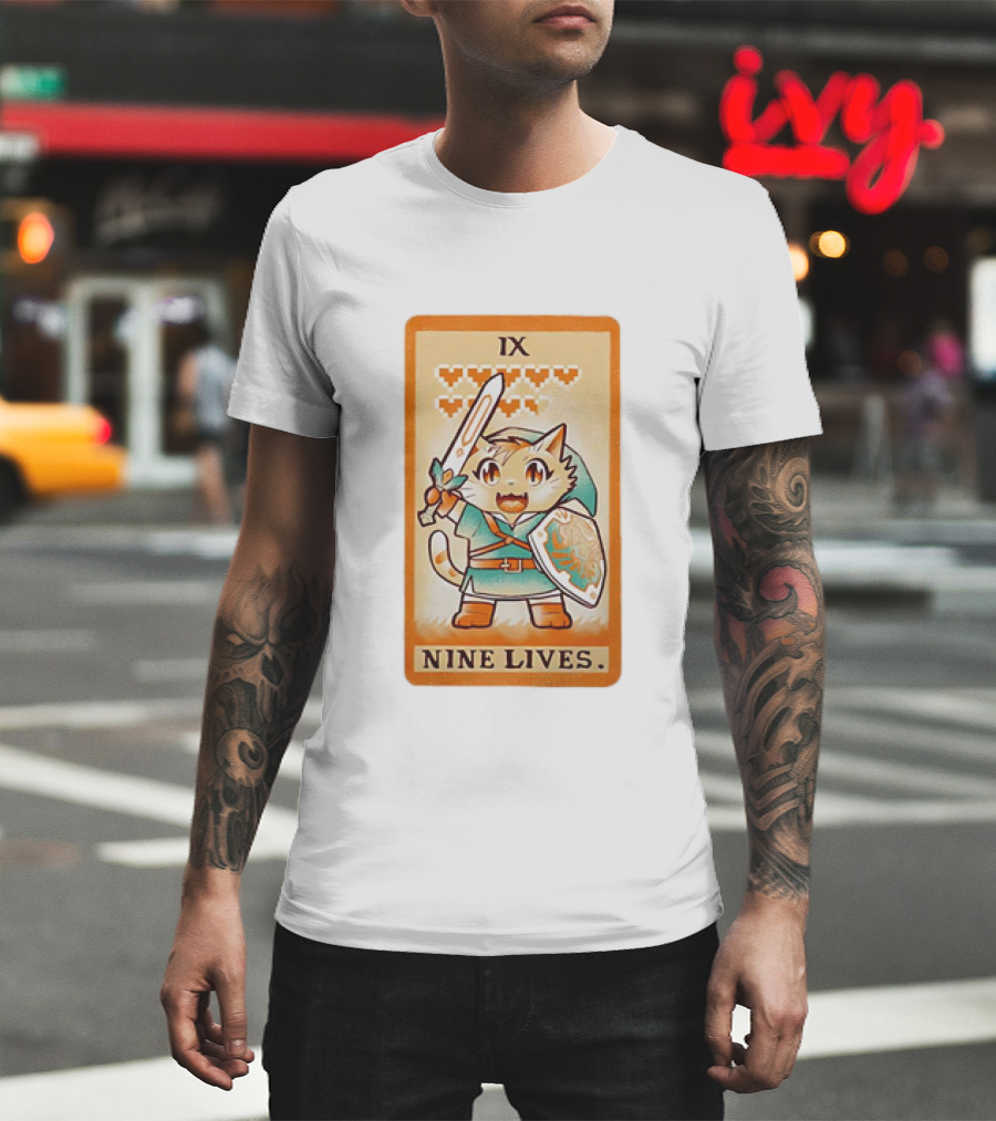 Nine Lives Tarot Cat IX Link The Legend Of Zelda T-Shirt