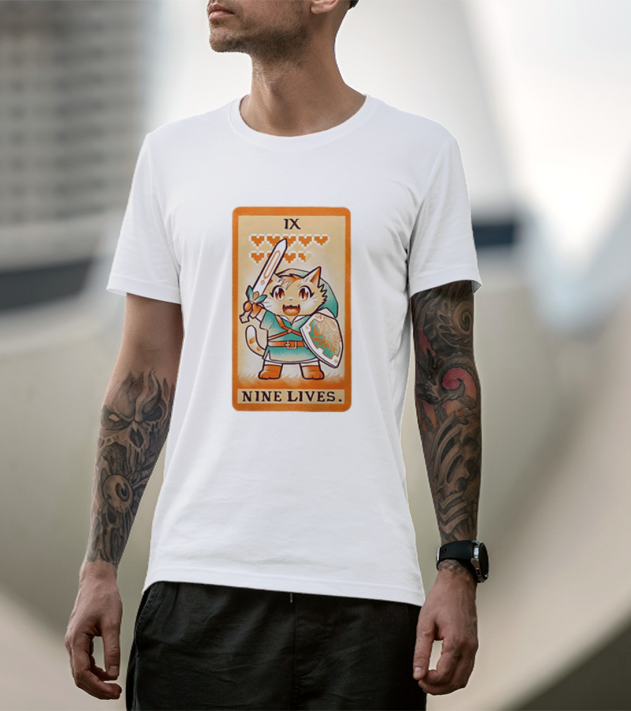 Nine Lives Tarot Cat IX Link The Legend Of Zelda T-Shirt