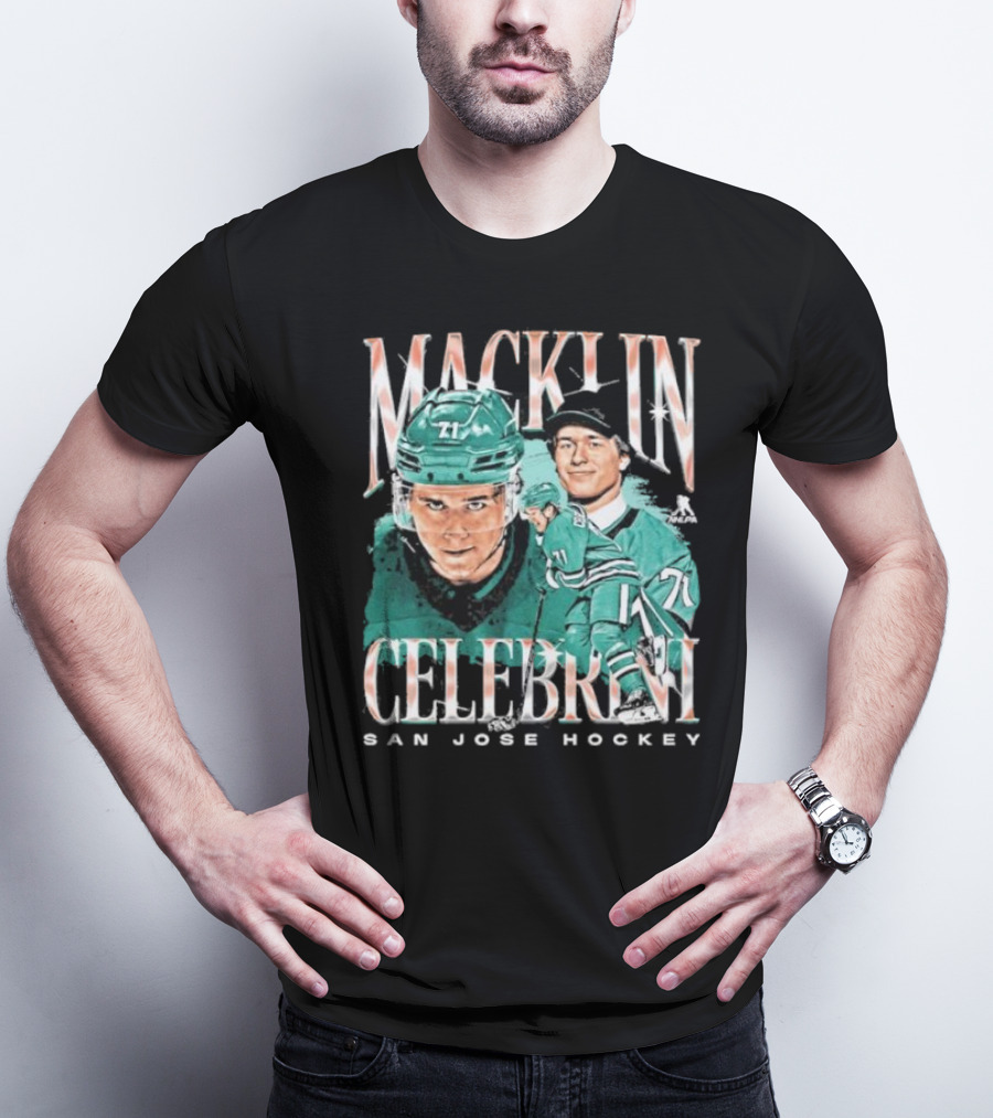Macklin Celebrini San Jose Hockey Vintage Style Player T-Shirt