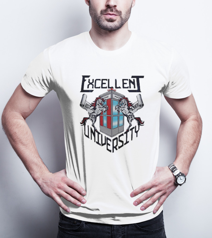 Excellent University Phone Booth Est 1989 Bill And Ted's Excellent Adventure San Dimas California T-Shirt