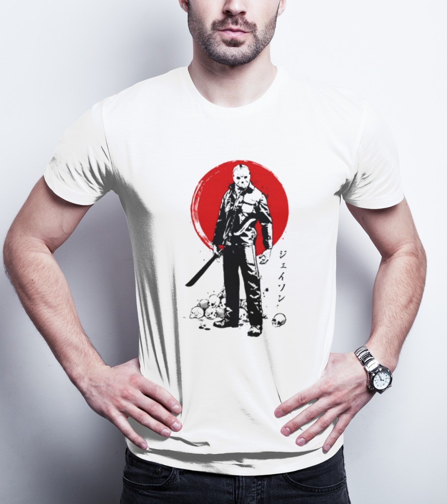 Jason Voorhees Friday The 13th Japanese Sumi-e Style T-Shirt