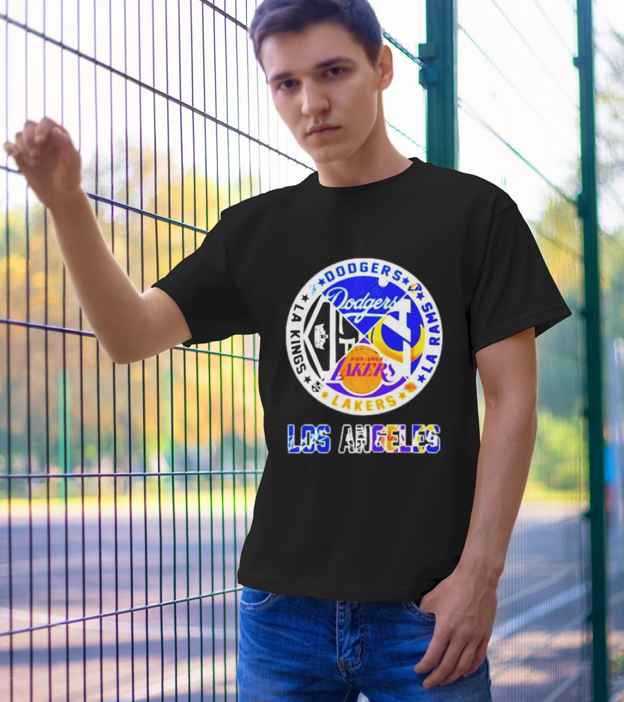 Dodgers Rams Lakers Kings Los Angeles City Sports T-Shirt