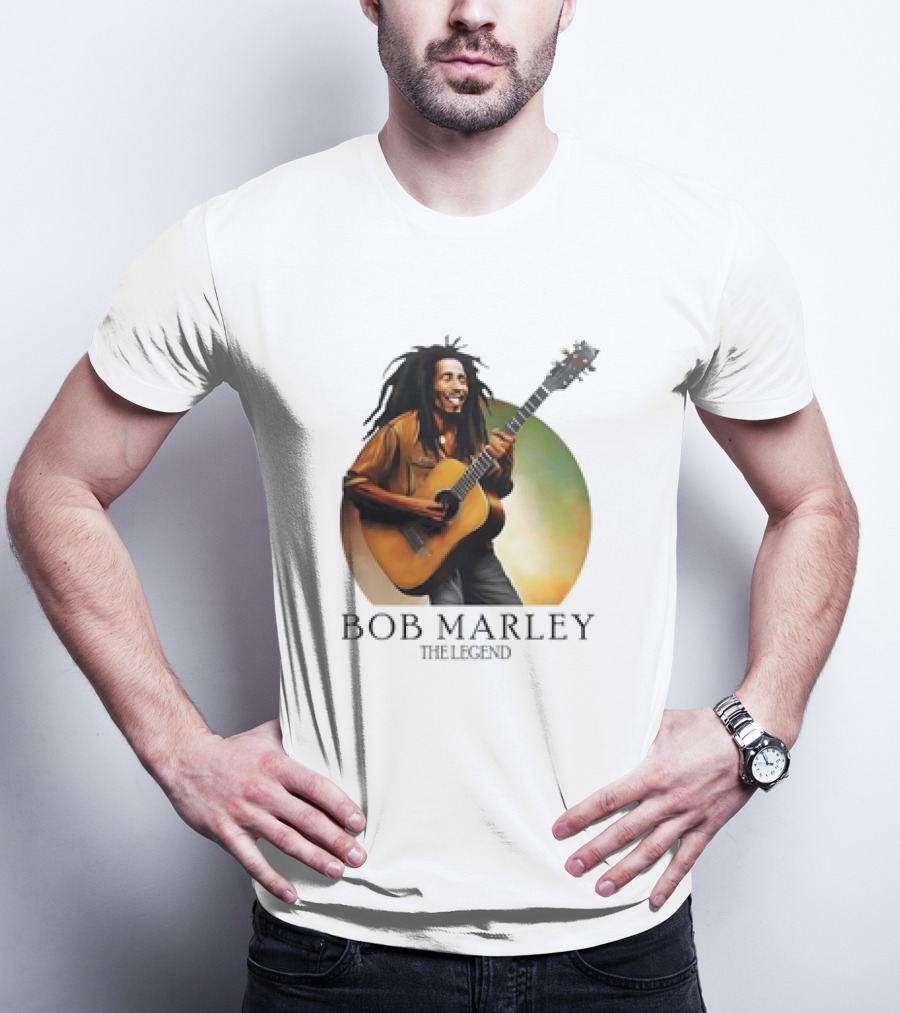 Bob Marley The Legend Iconic Guitar T-Shirt