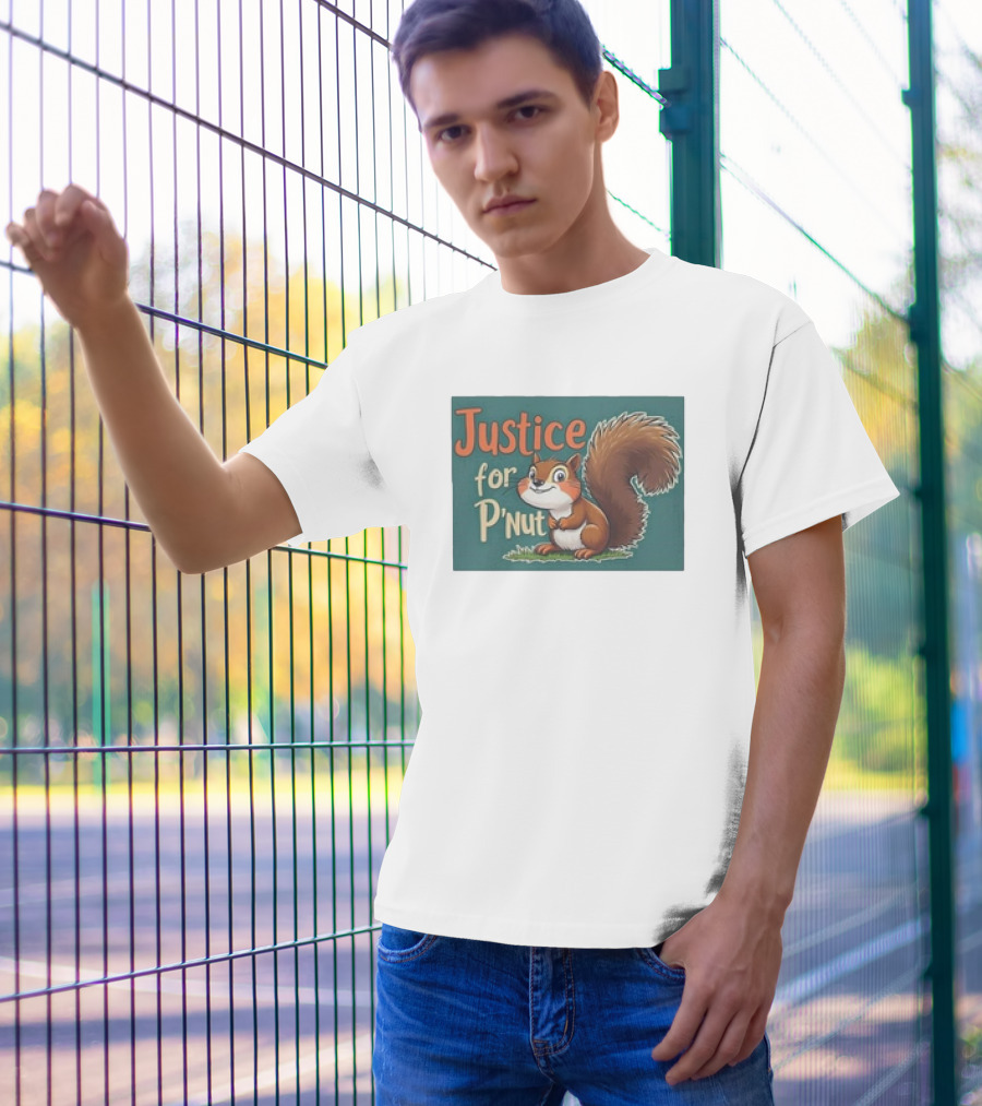 Justice For P'Nut Cartoon Squirrel Advocacy T-Shirt