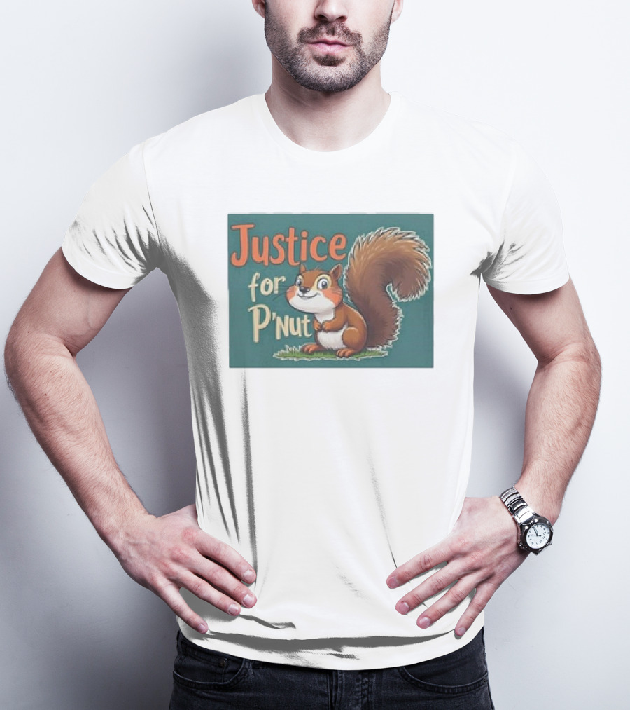 Justice For P'Nut Cartoon Squirrel Advocacy T-Shirt