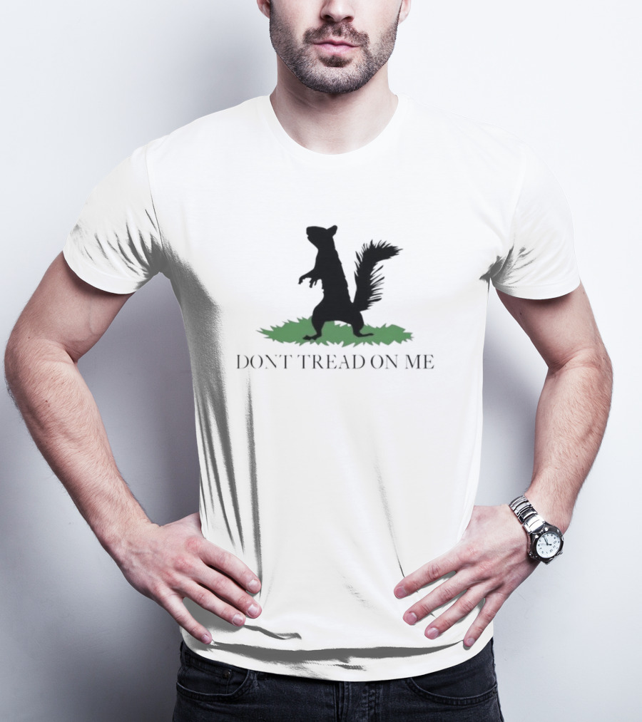 Peanut The Squirrel Don't Tread On Me Silhouette On Grass T-Shirt