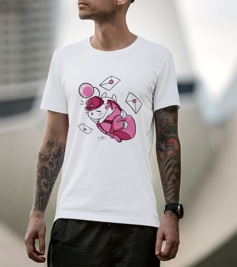 Moogle Mail Delivery With Letters Soaring In Flight T-Shirt
