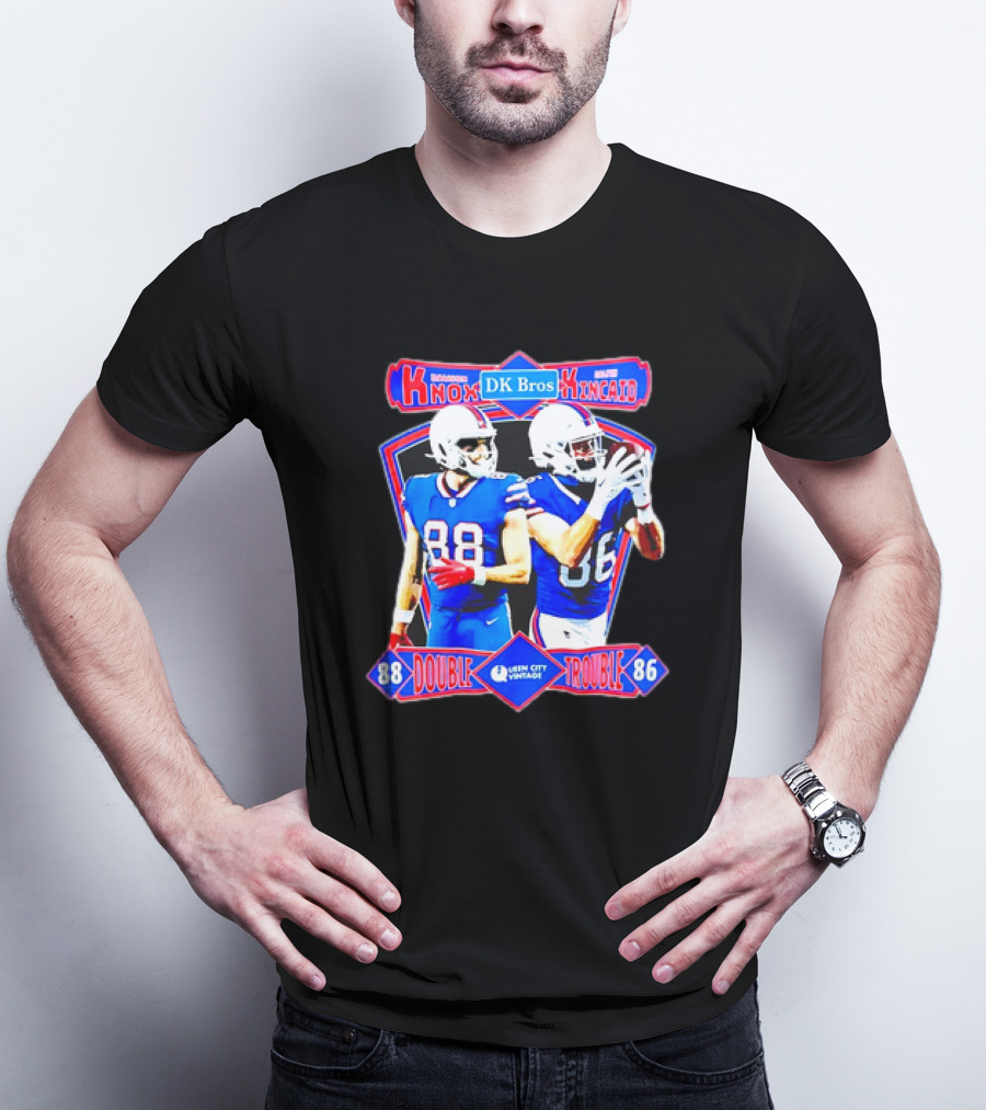 Dawson Knox Dalton Kincaid DK Bros Double Trouble 88 86 Buffalo Bills Vintage T-Shirt