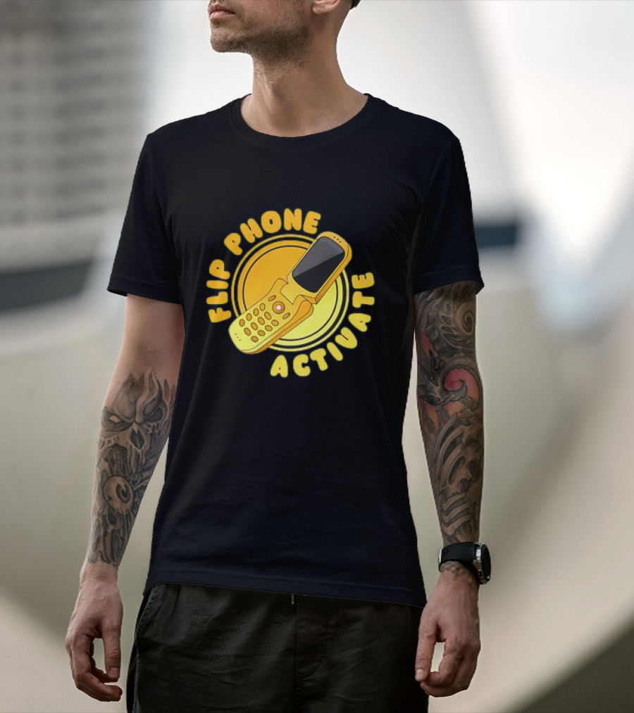 Flip Phone Activate Nostalgic Yellow Flip Mobile T-Shirt