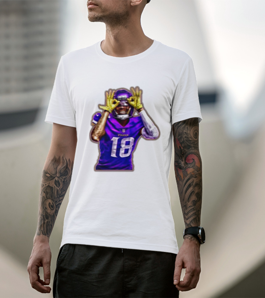 Football Minnesota Vikings Justin Jefferson Trippy Now U See Me T-Shirt