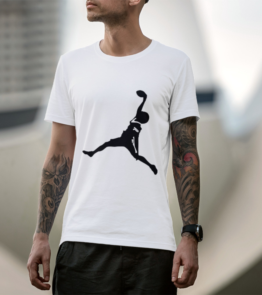 GW Catch Jump Silhouette Football Player T-Shirt