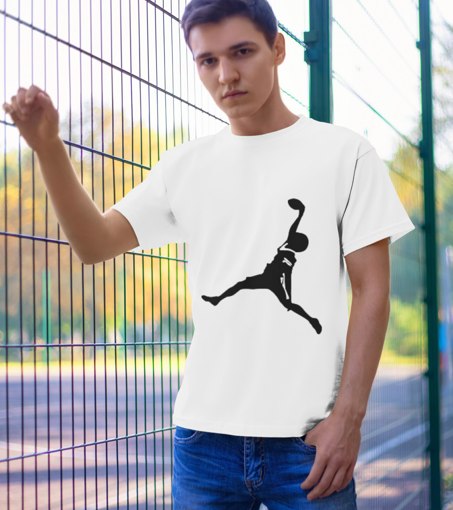 GW Catch Jump Silhouette Football Player T-Shirt