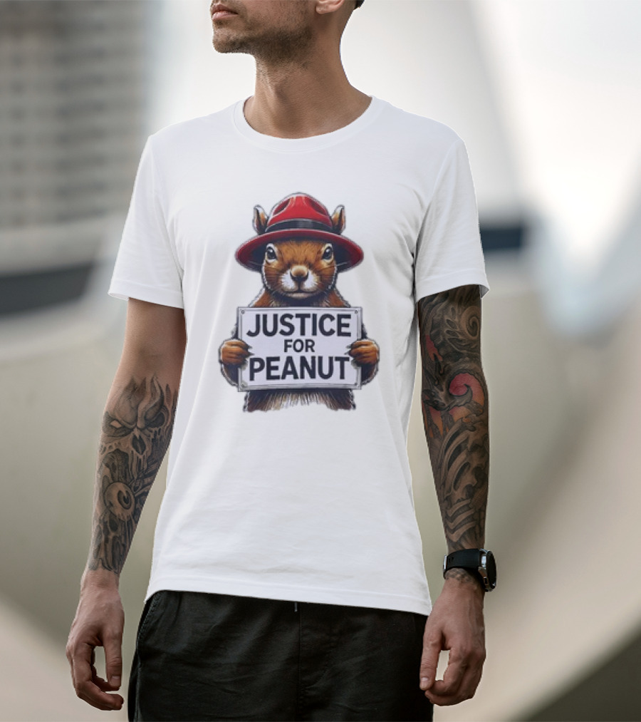 Justice For Peanut The Squirrel Red Hat Protest T-Shirt