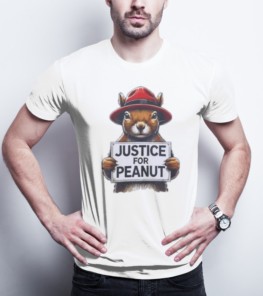 Justice For Peanut The Squirrel Red Hat Protest T-Shirt