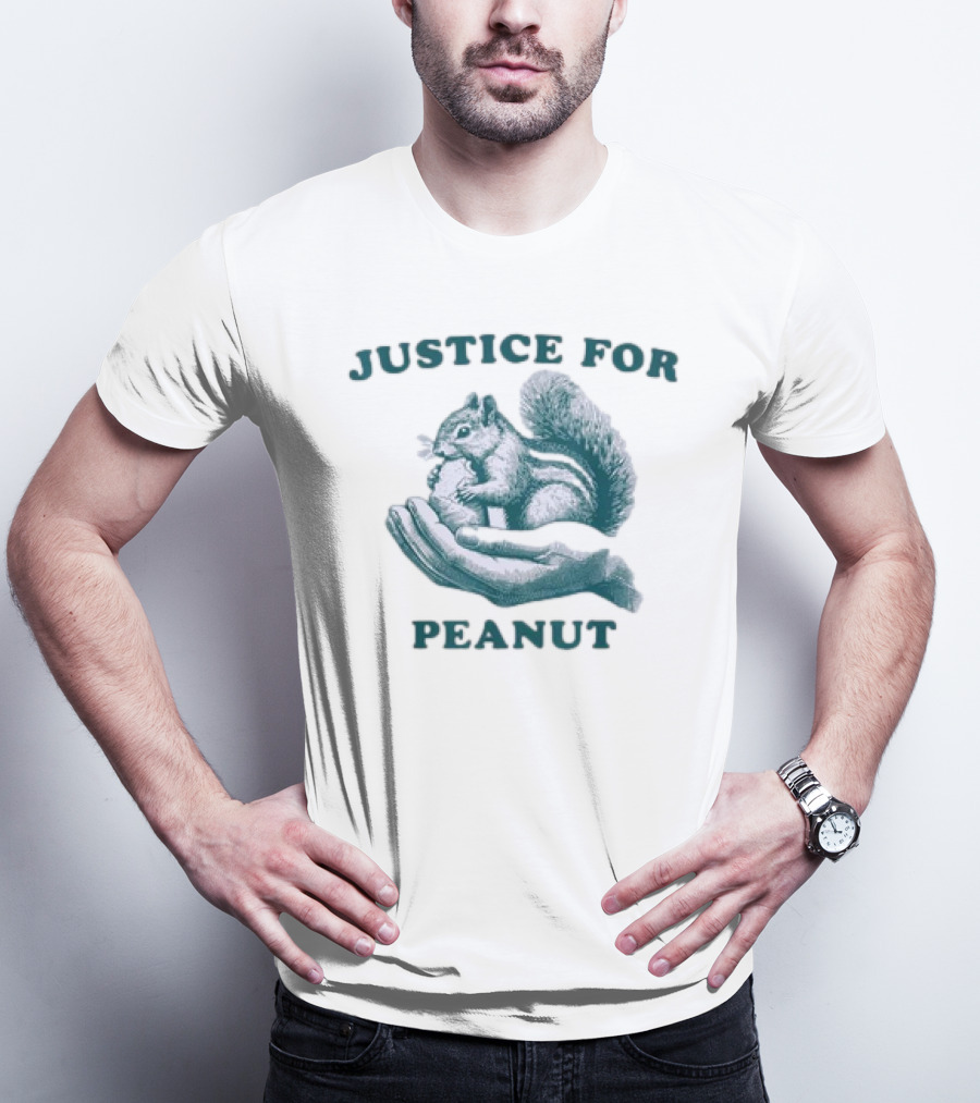 Justice For Peanut The Squirrel In Caring Hands T-Shirt
