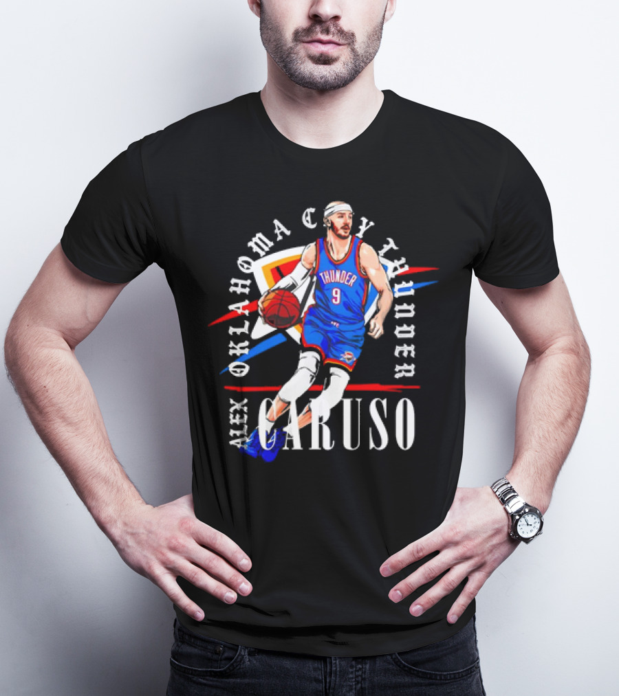 Alex Caruso Oklahoma City Thunder NBA Basketball Shield Vintage T-Shirt