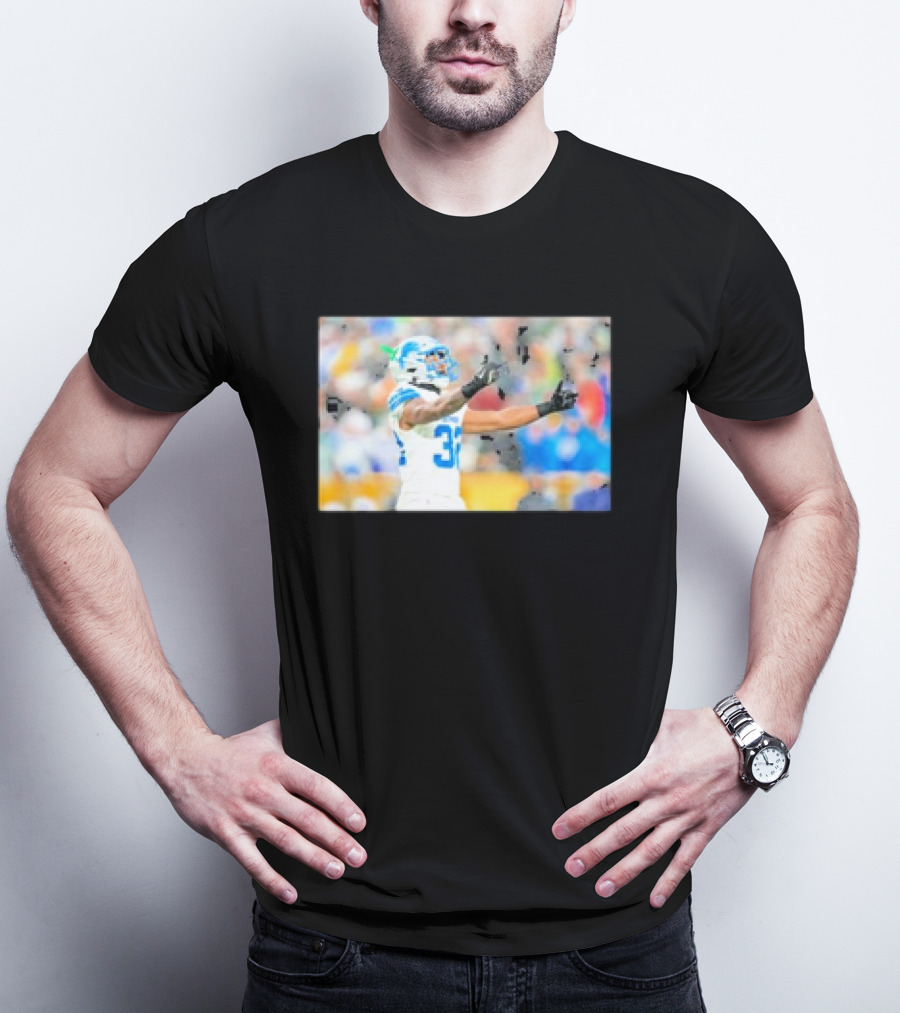 Lions Brian Branch Gesture Iconic Football Action T-Shirt