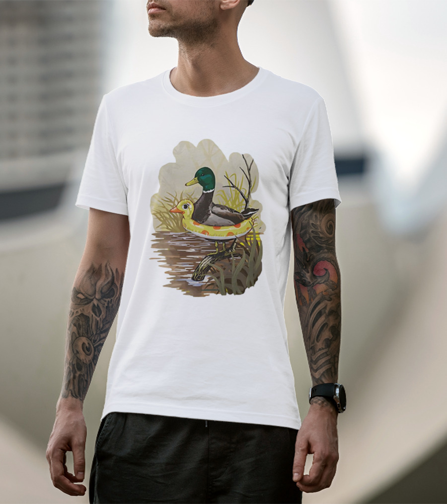 Duck In Training With Swim Ring By Pond T-Shirt