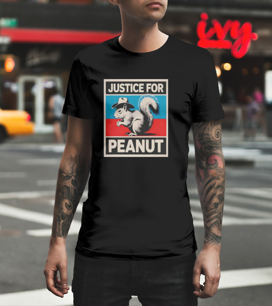 Justice For Peanut The Squirrel Pnut Retro Iconic T-Shirt