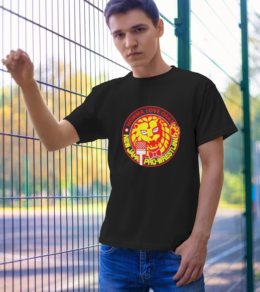 Honma Love Osaka New Japan Pro-Wrestling Lion Mark T-Shirt