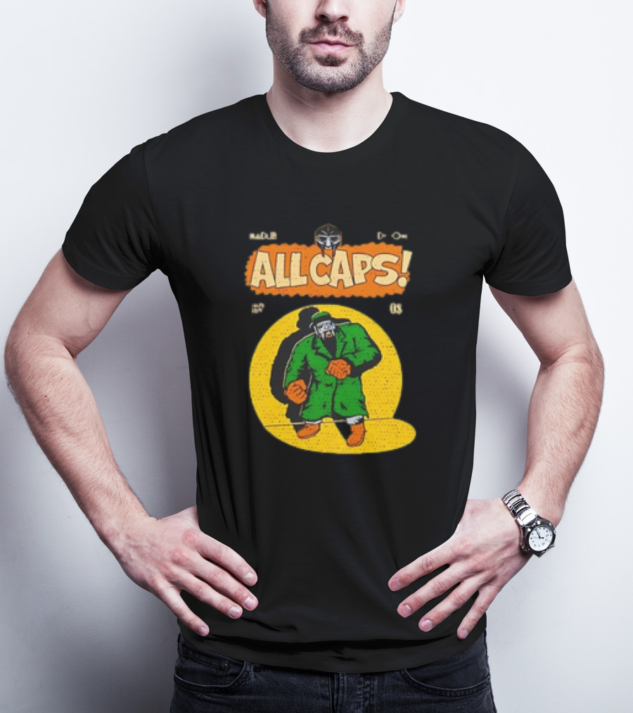 Madlib MF DOOM All Caps Cartoon Q Magazine Vintage Comic Style 2003 T-Shirt