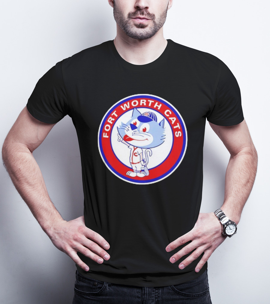 Fort Worth Cats Circle Logo Cartoon Baseball Character Hometown Collection '47 T-Shirt