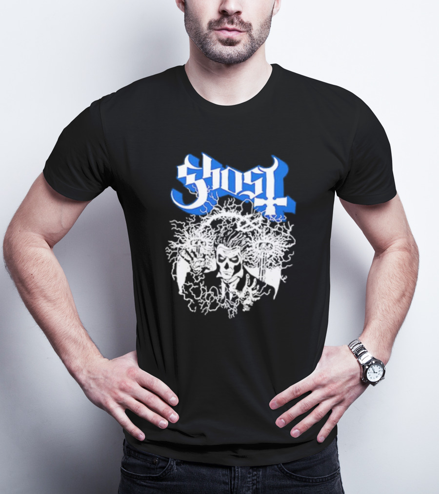 Ghost Nikola Tesla Papa Emeritus Horror Electric Skeleton T-Shirt