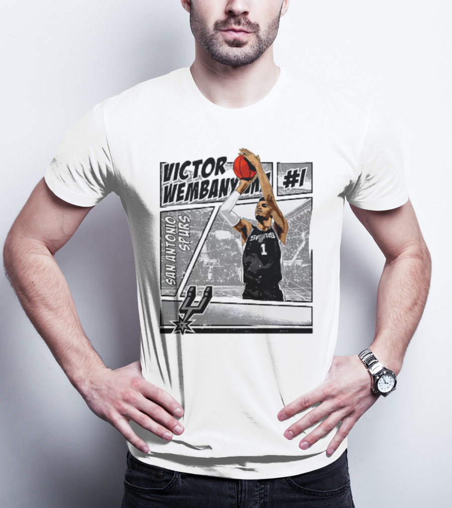 Victor Wembanyama San Antonio Spurs #1 NBA Comic Vintage T-Shirt