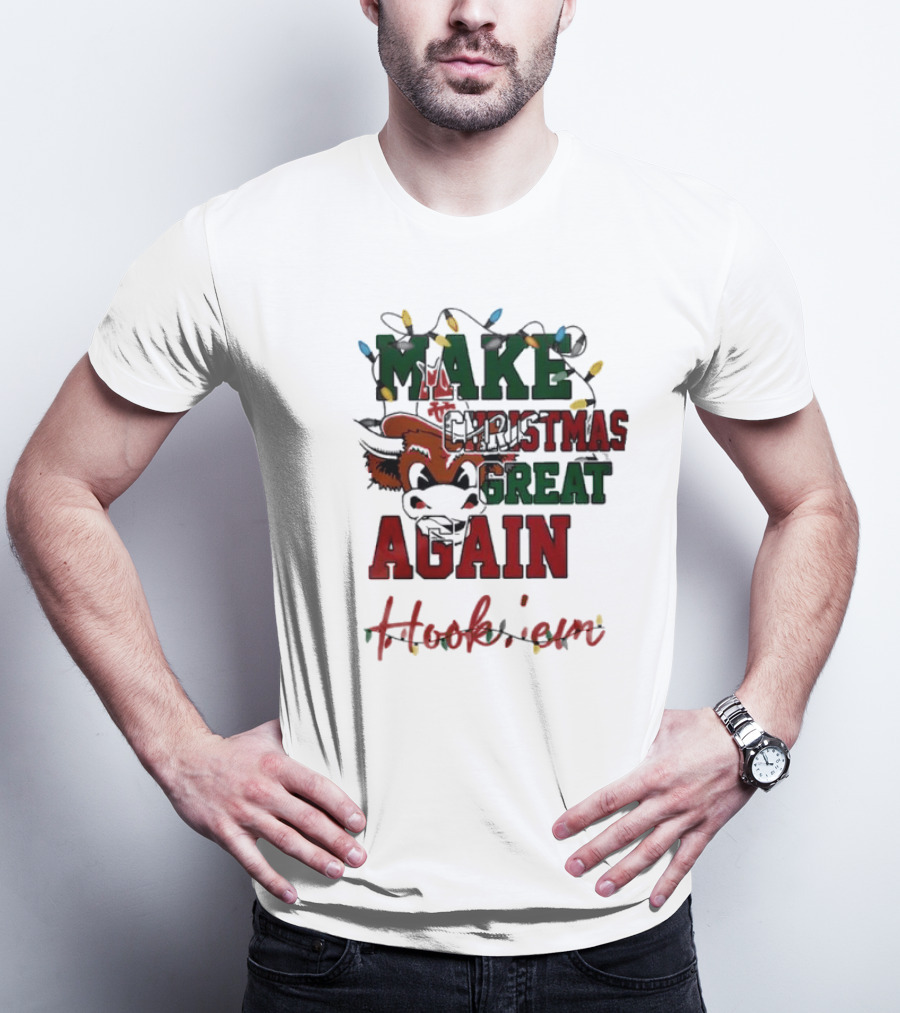 Texas Longhorns Make Christmas Great Again Hook 'Em T-Shirt