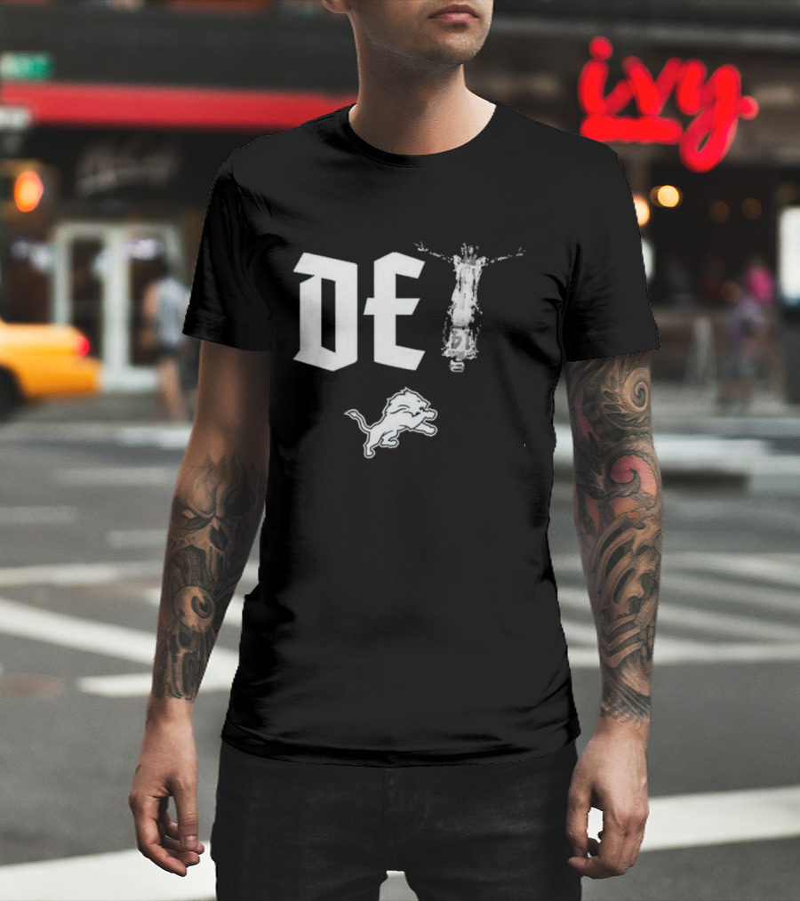 DET Detroit Lions Amon-ra St. Brown Lions Logo Player T-Shirt