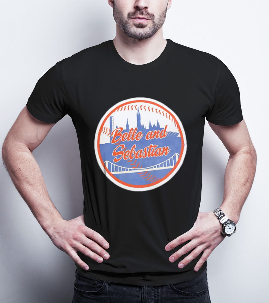 Belle And Sebastian New York Mets Skyline Baseball Bridge T-Shirt