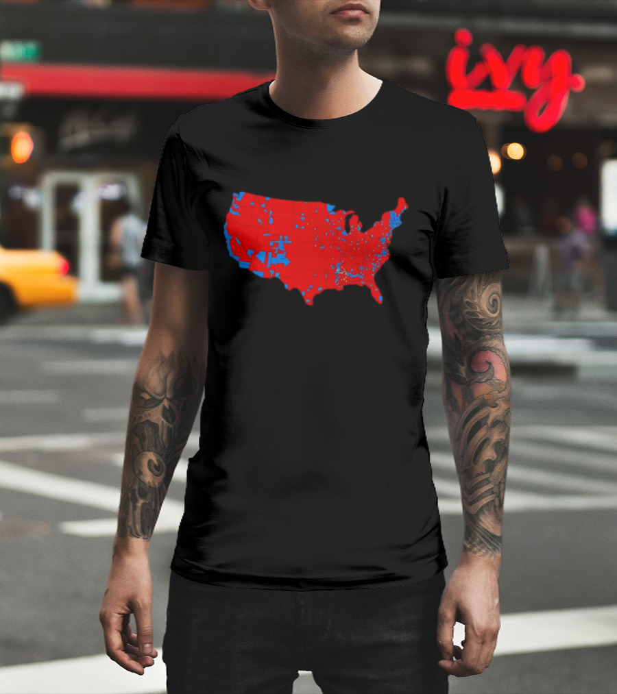 He Victory Map Red Blue USA T-Shirt