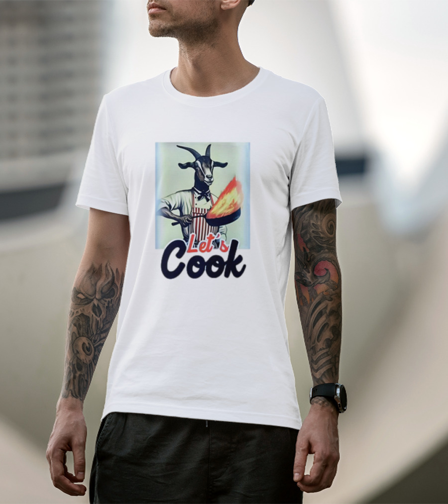 Let's Cook Goat With Flaming Pan Chef T-Shirt