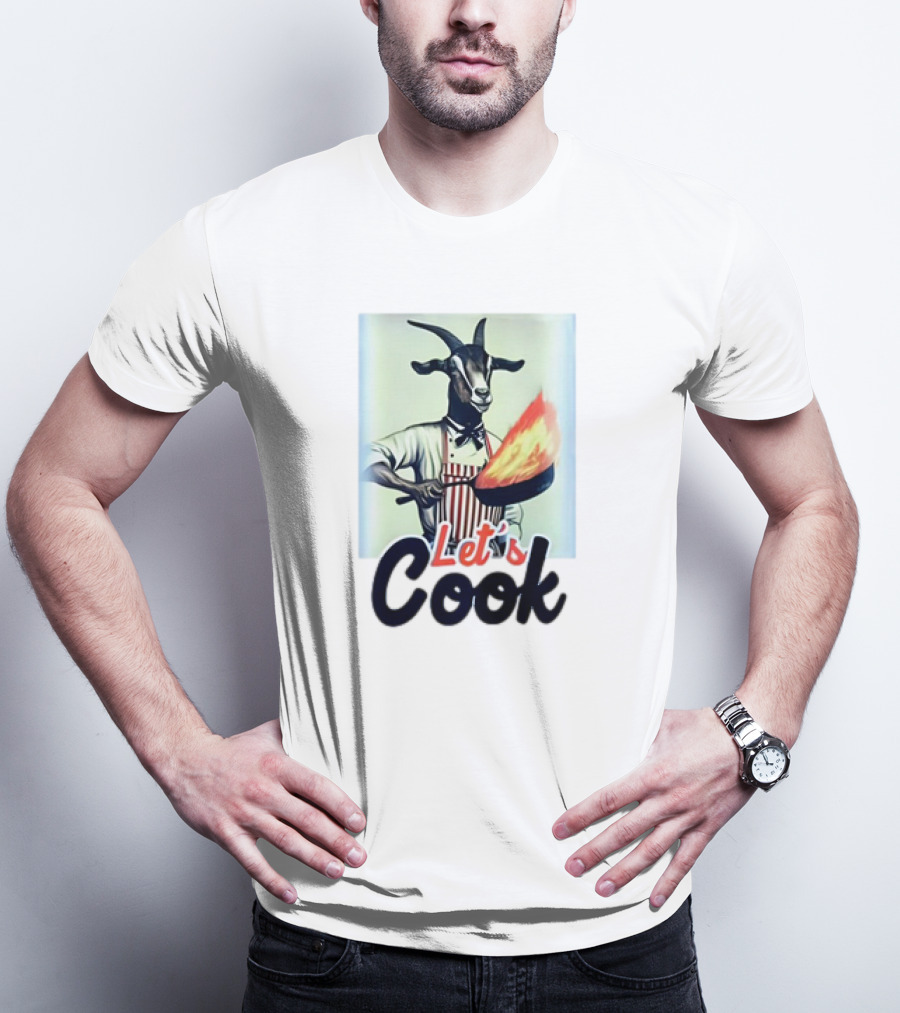 Let's Cook Goat With Flaming Pan Chef T-Shirt