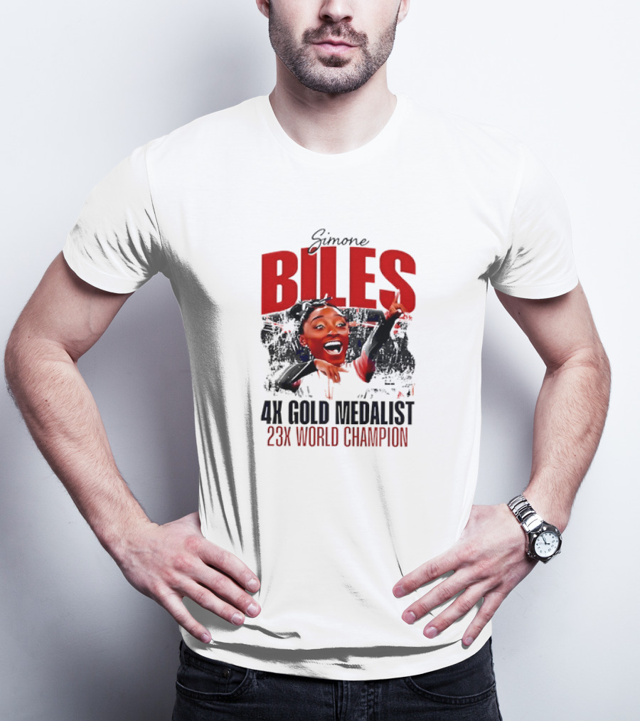 Simone Biles 4X Gold Medalist 23X World Champion Caricature T-Shirt