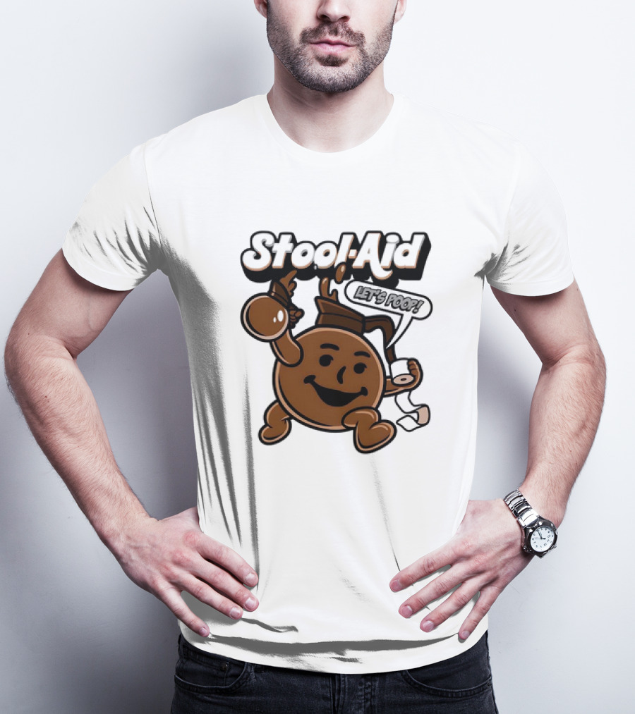 Stool-Aid Let's Poop Toilet Paper Bowl Brown Cartoon T-Shirt