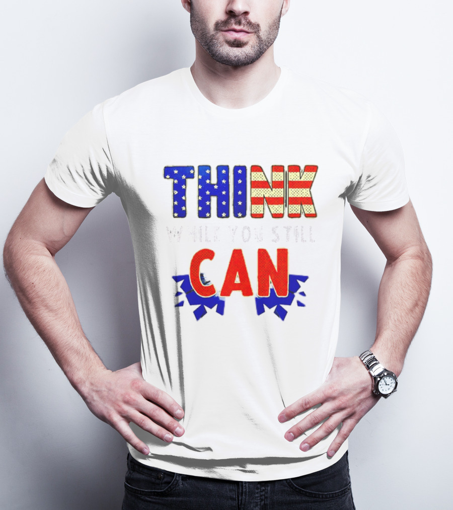 Think CAN American Flag Stars Stripes T-Shirt