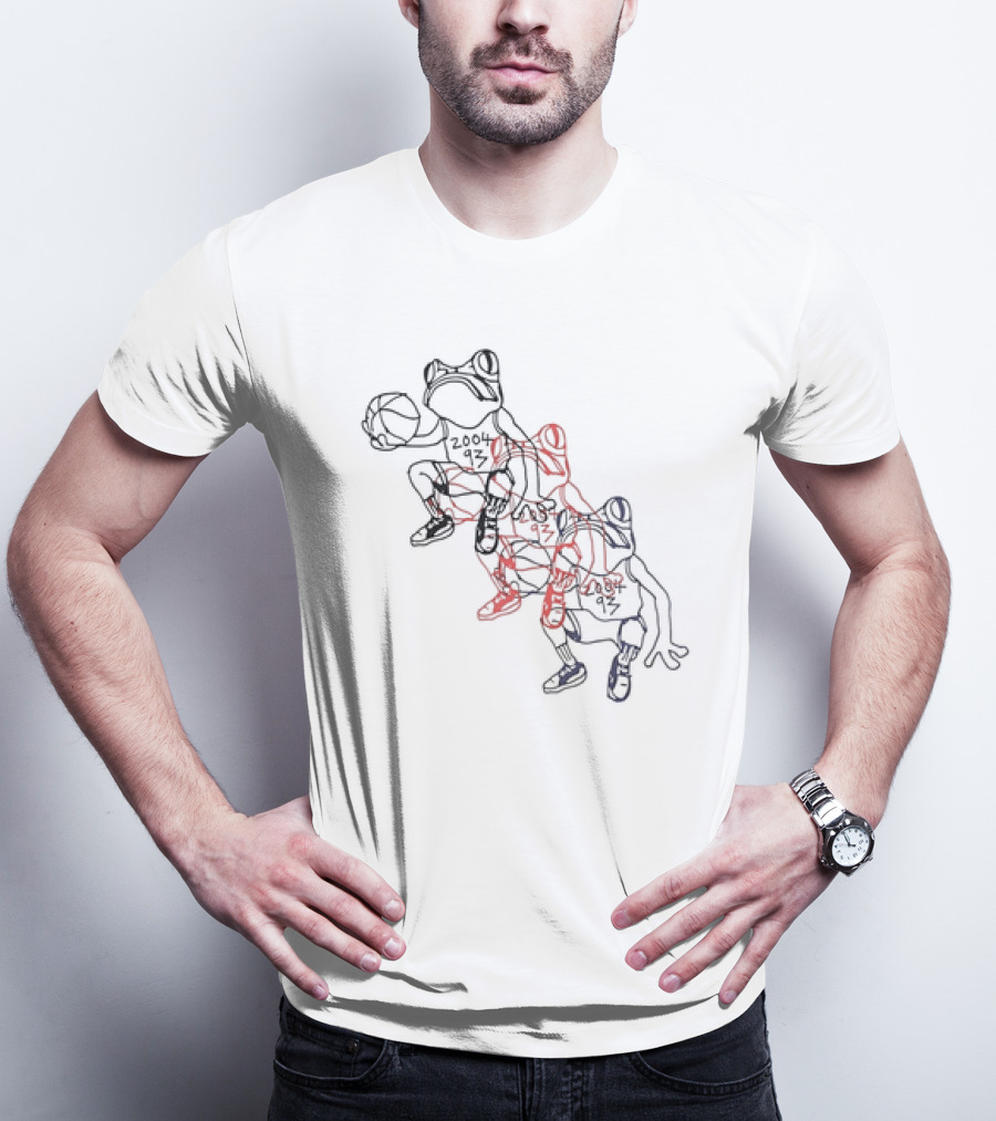 Wikset Dodging Losses 2004 93 Basketball Frog Trio T-Shirt