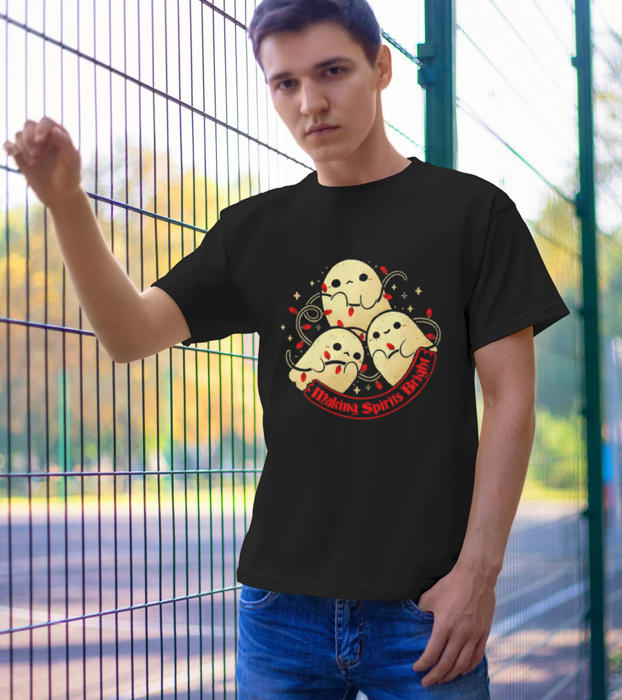 Making Spirits Bright Cute Ghosts T-Shirt