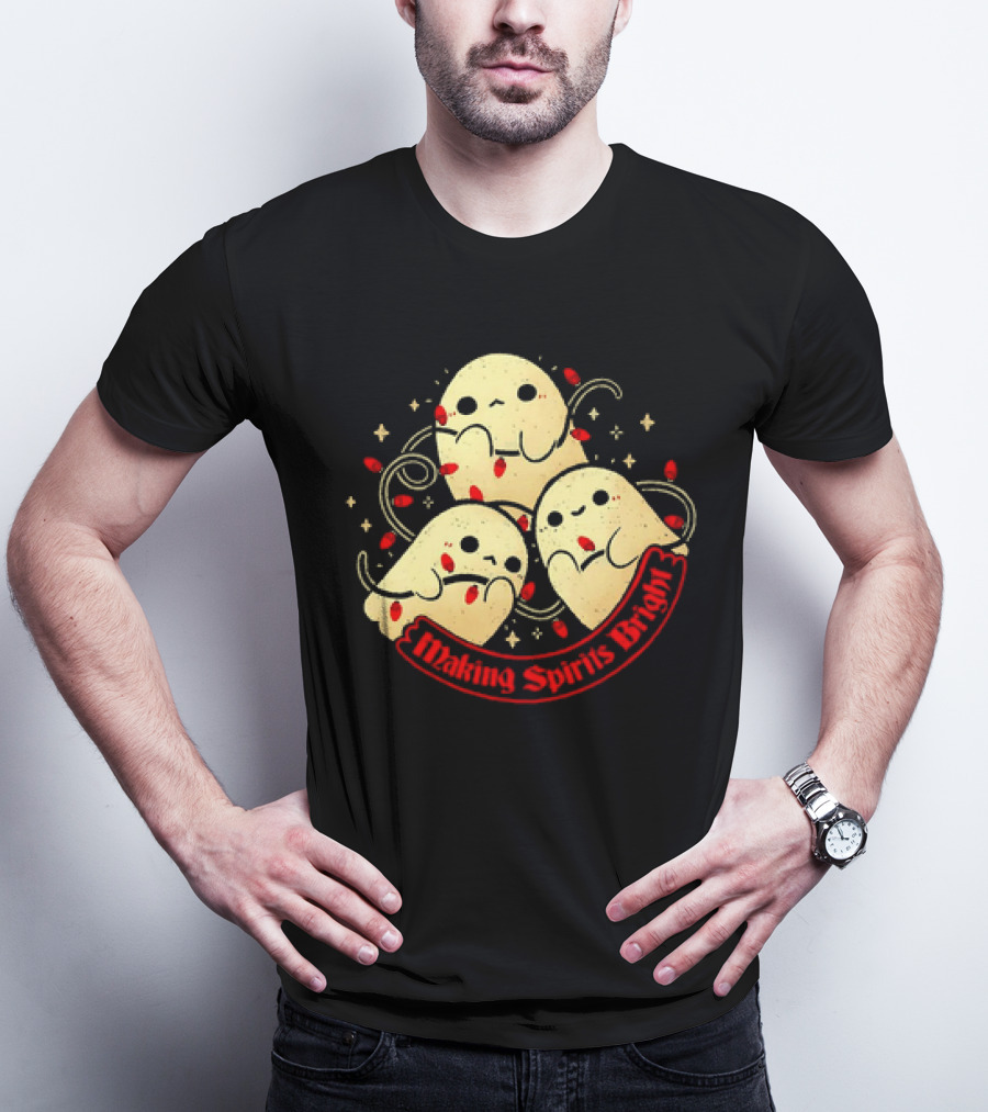 Making Spirits Bright Cute Ghosts T-Shirt